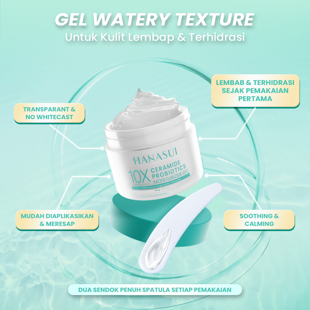 Hanasui Ceramide Probiotics Moisturizer Gel - Lightweight, Moist ...