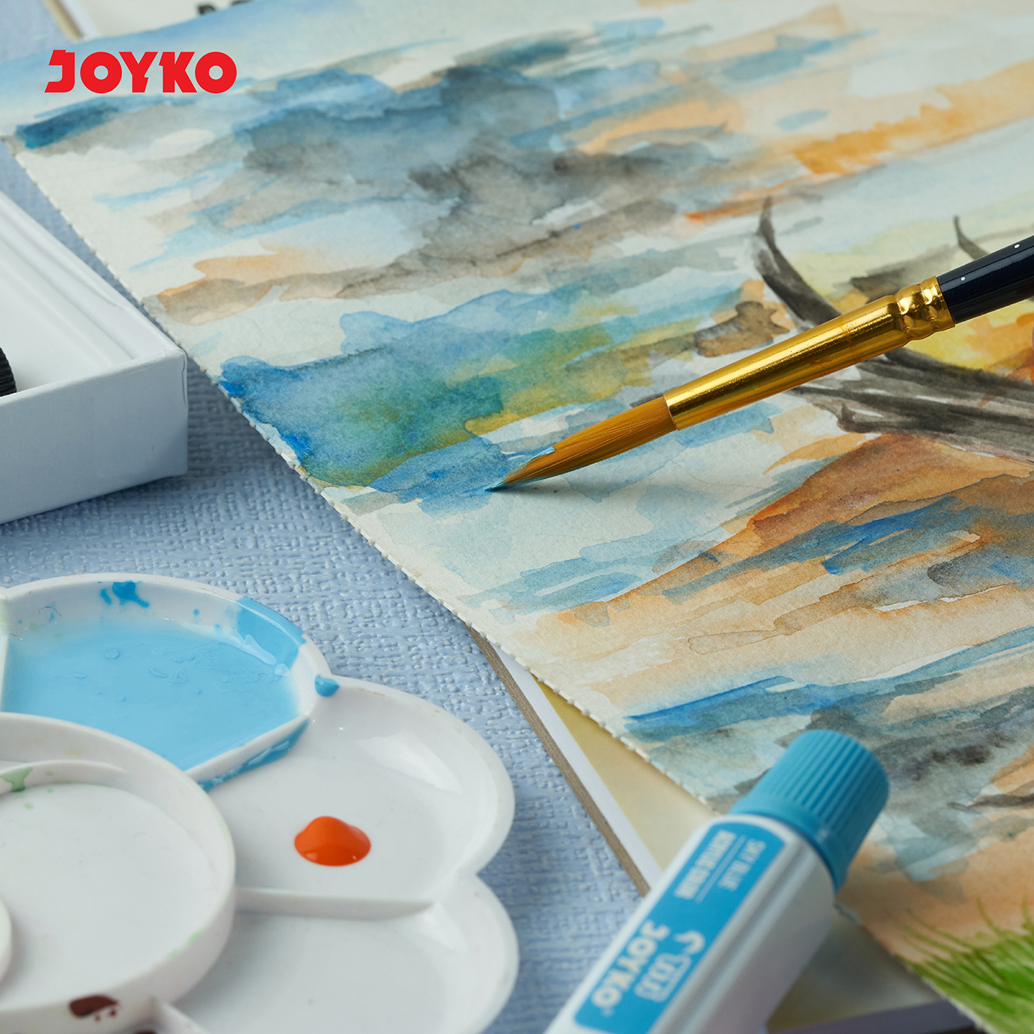 Joyko Watercolor Pad Acrylic Watercolor Drawing Book 300 gsm 12 Sheets ...