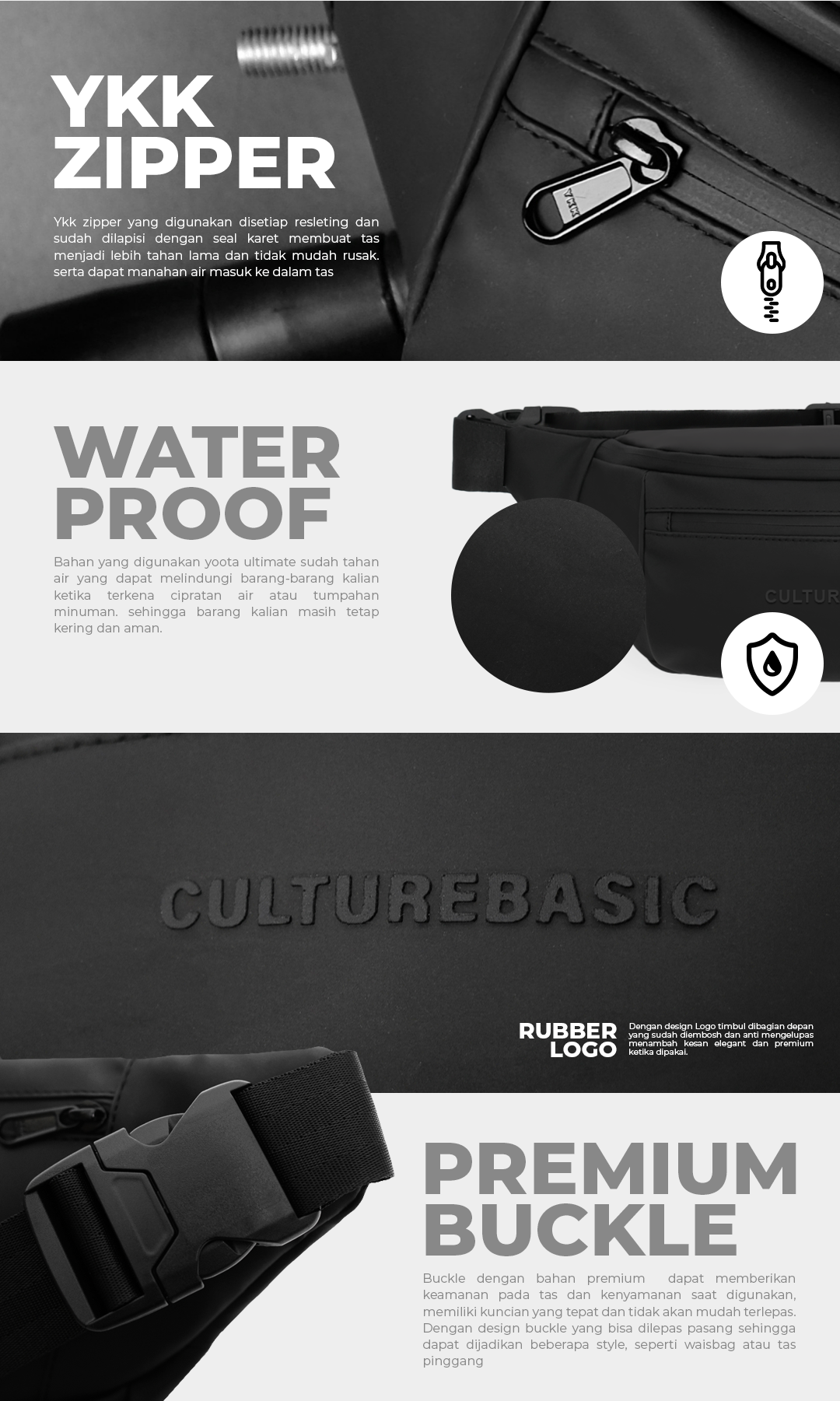 Culture Basic | Yoota Ultimate Waistbag Slingbag Waterproof Men's Waist ...