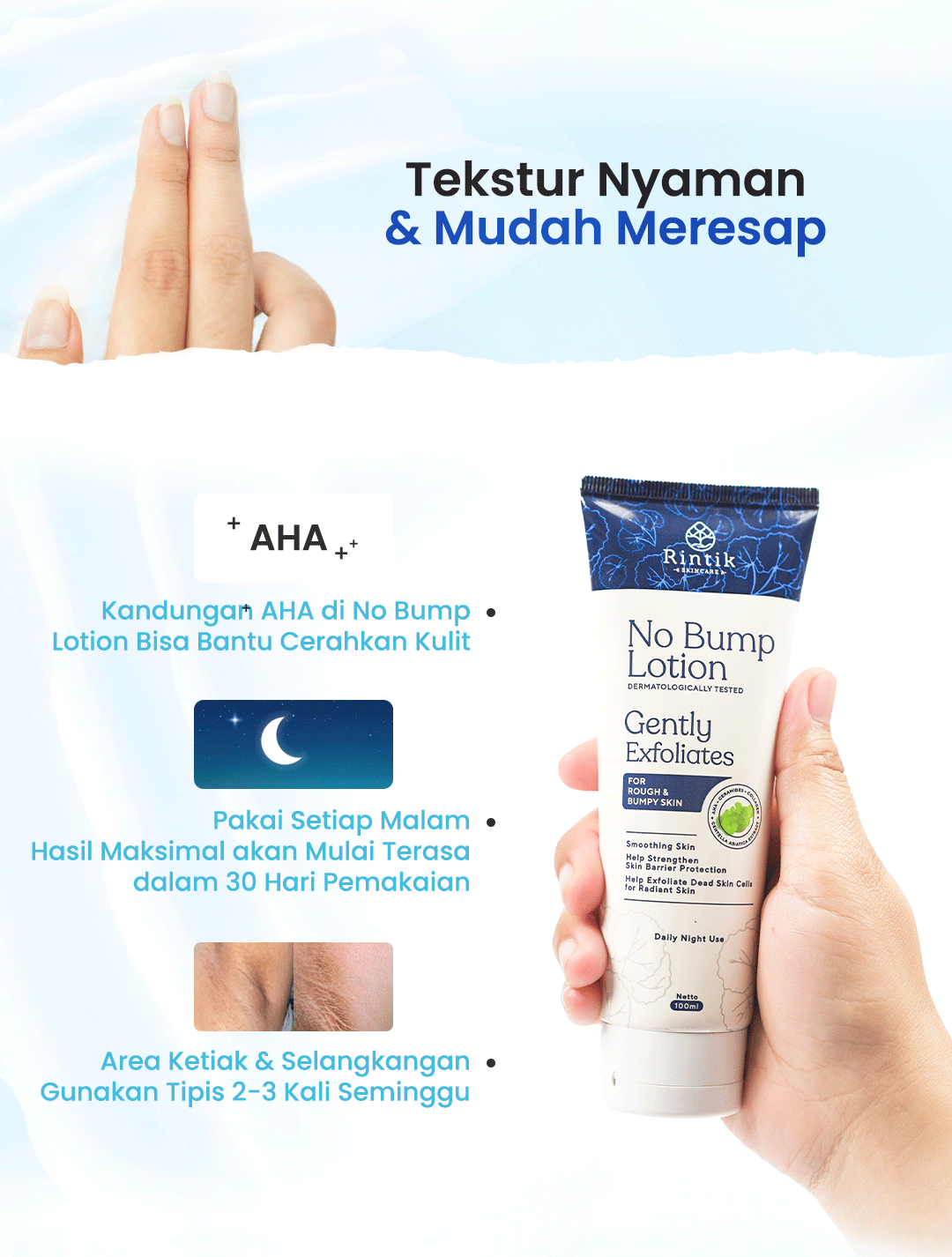 Rintik Skincare No Bump Lotion Body Lotion for Pimples, Chicken skin ...
