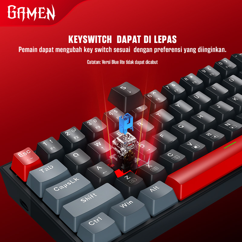 GAMEN Titan 5 Mechanical Gaming Keyboard 60% Layout RGB Light Hot ...
