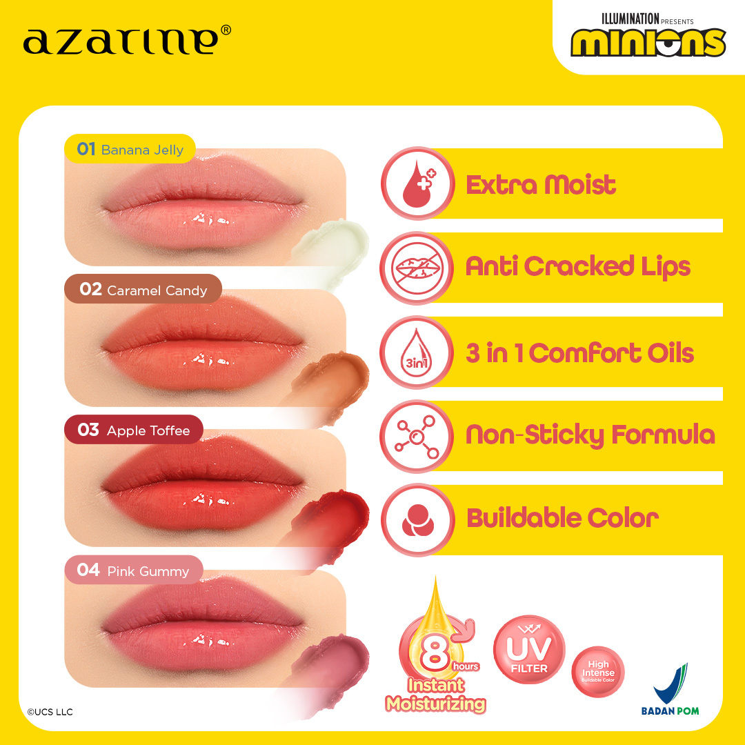 Azarine Tinted Lippiecable Balm Series 3.5g Lip Balm Moisturizing Long ...