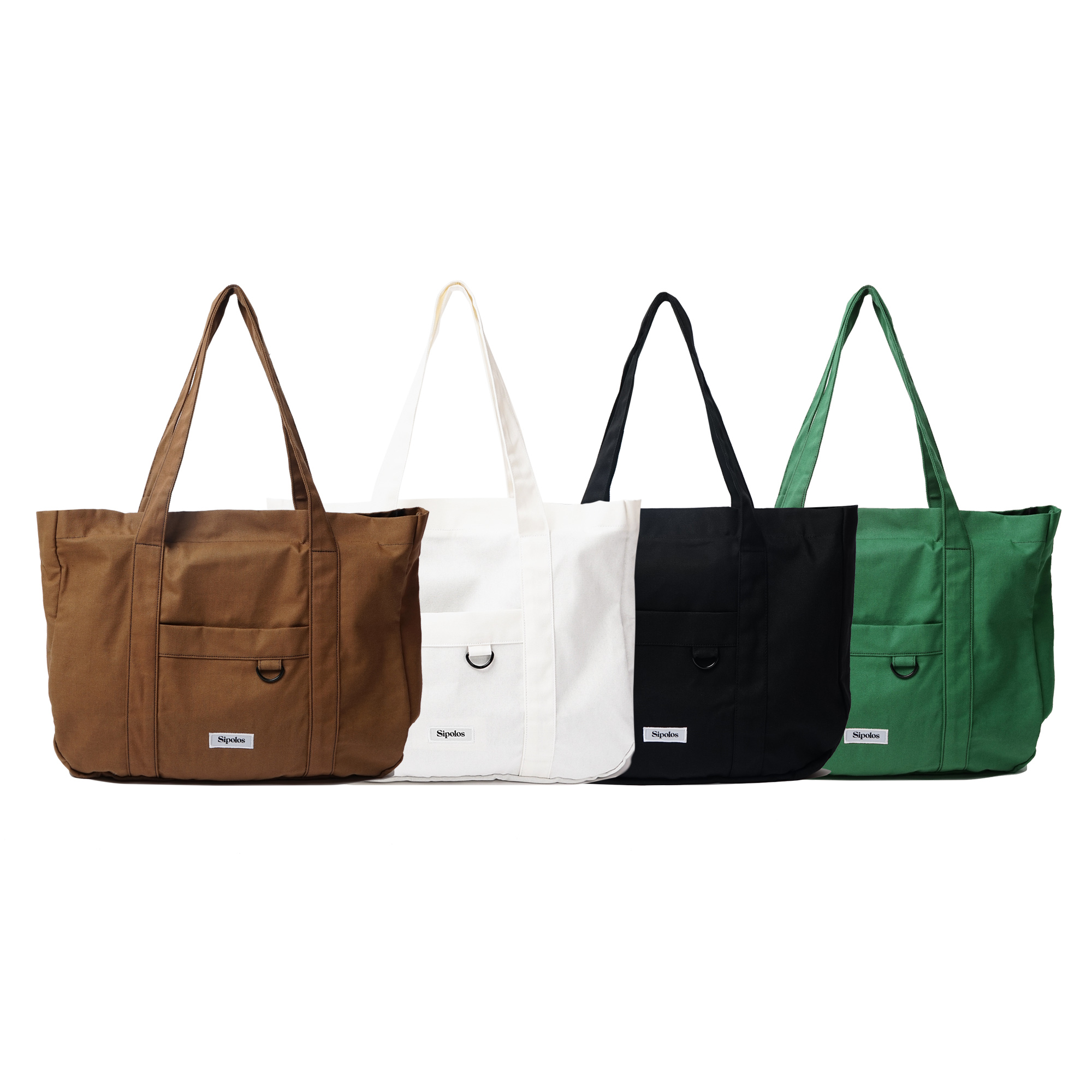 Sipolos Tote Bag for Men and Women Heavy Canvas Zipper 14" Spruce Green ...