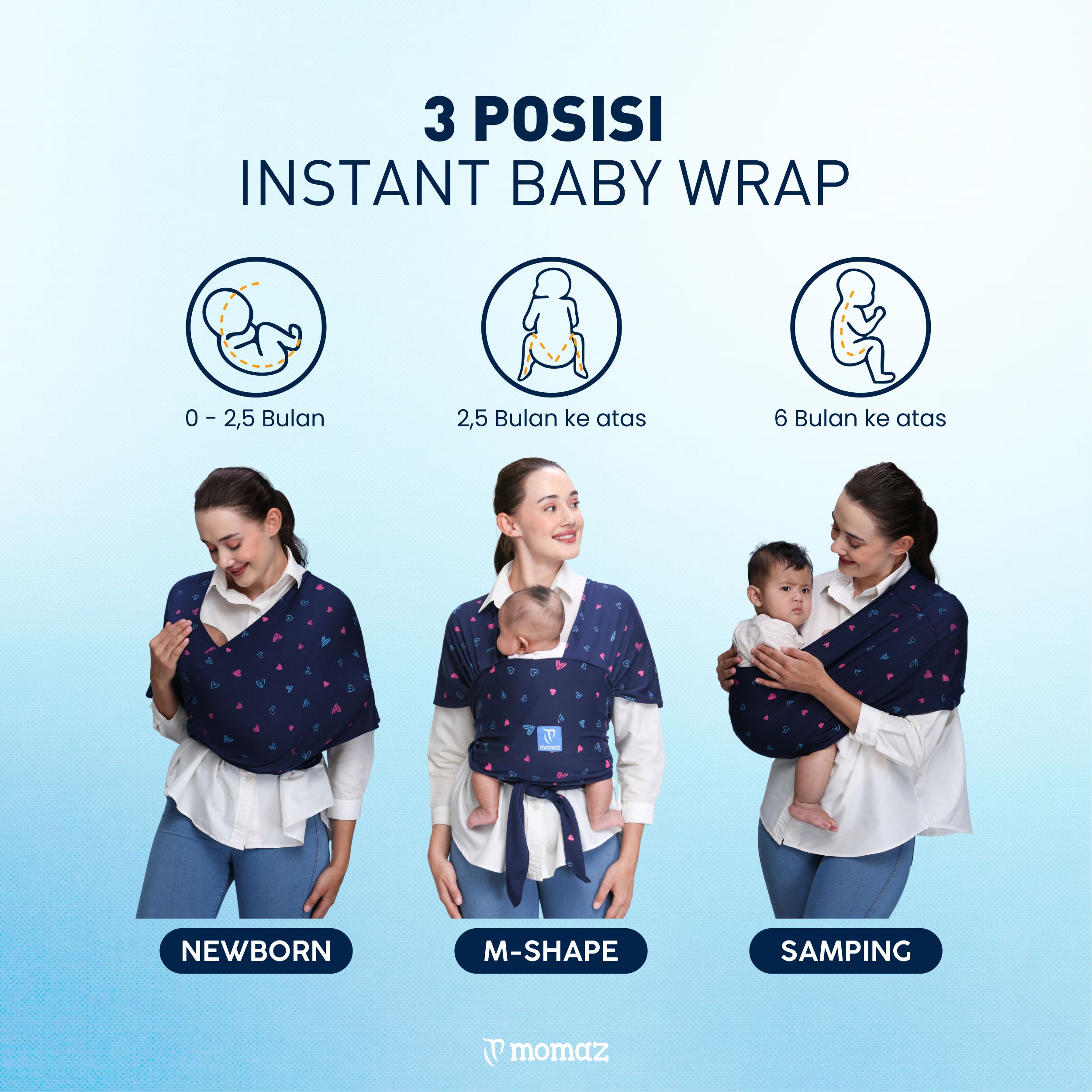 Momaz M shape Carrier Buy 1 Get 1 Side Baby Carrier - Newborn Baby ...