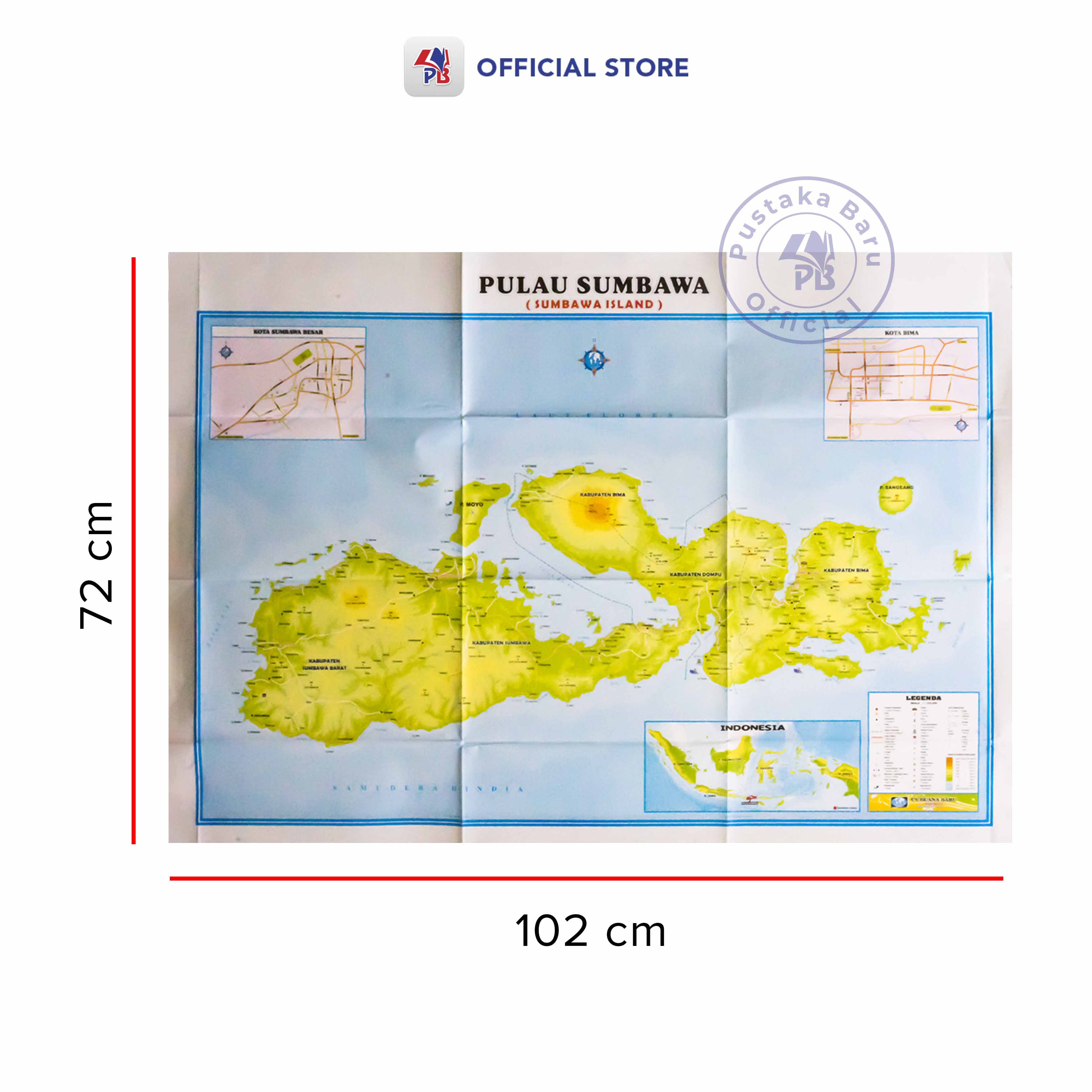 Sumbawa Island Map/Sumbawa Island Sheet Folding Map | Shopee Malaysia