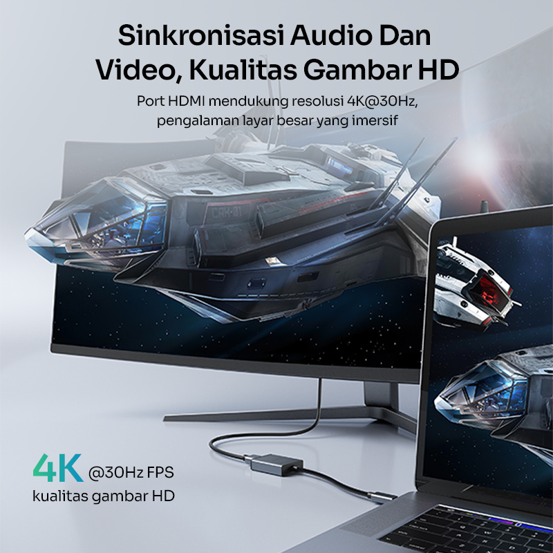 Robot USB Adapter Hub HT200/HT300 Type C To HDMI/VGA Original - 1 Year ...