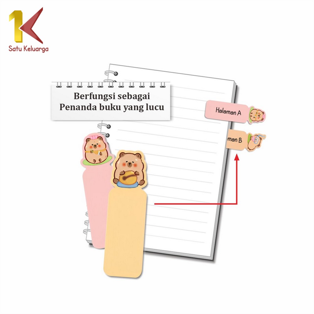 One Family Sticky Notes Cute Capybara Motif 8 Rows A95 Capybara Memo ...