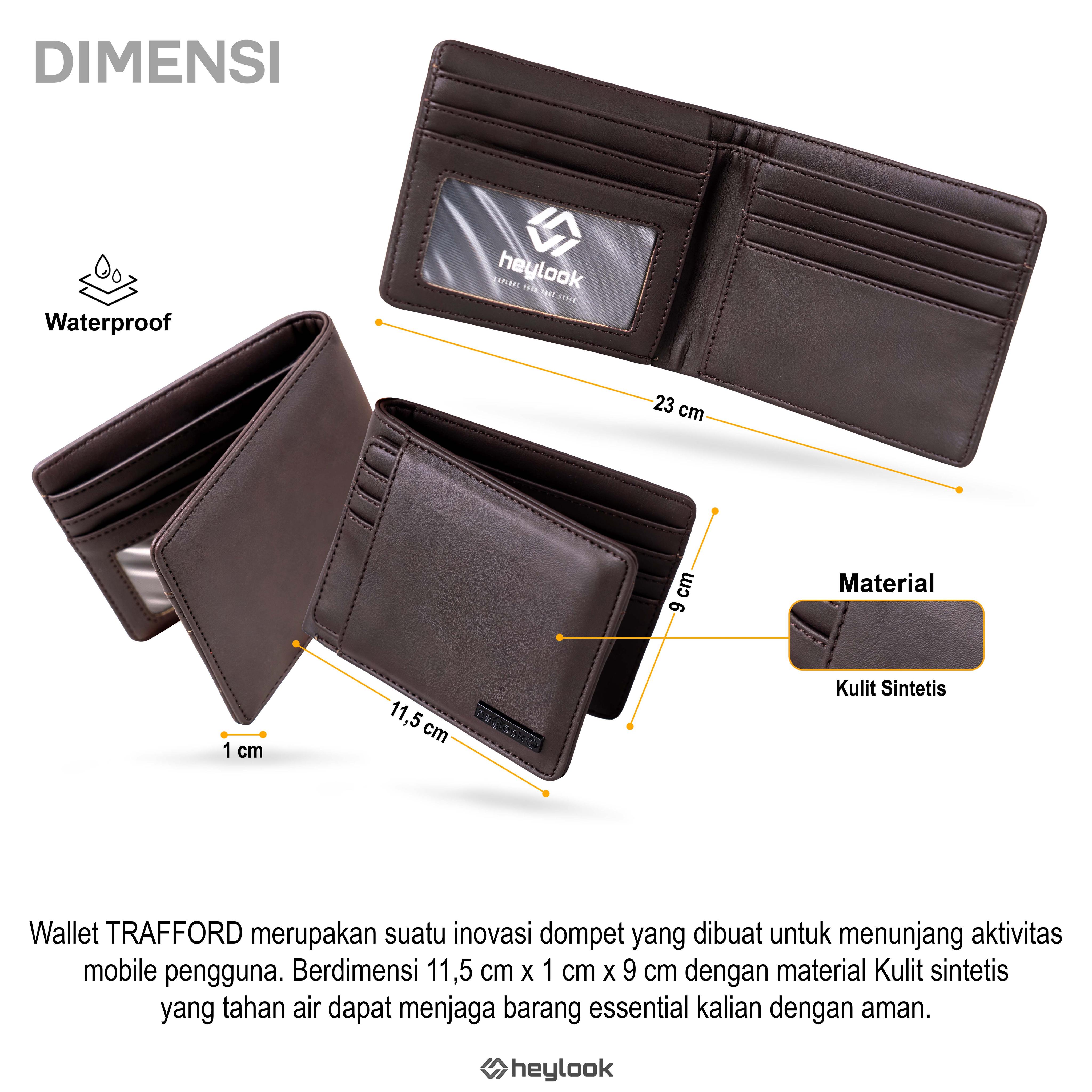 HEYLOOK Official - TRAFFORD Men's Wallet Men's Leather Wallet Short Wallet Folding Money Wallet ...