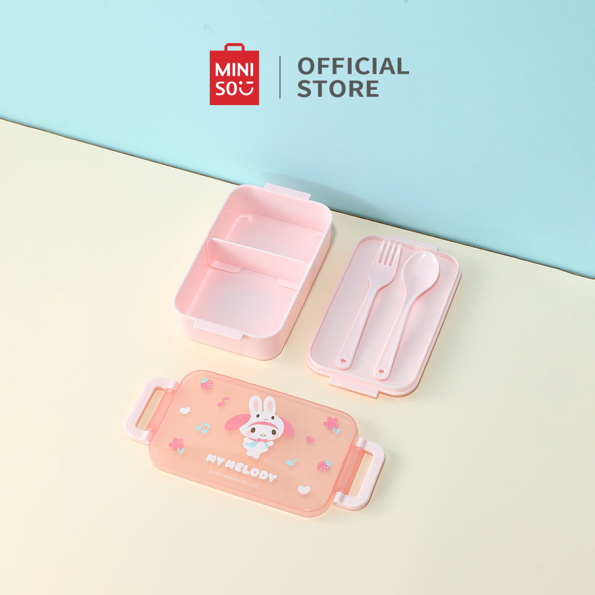 Miniso x Sanrio Bento Lunch Box Food Packaging Box With Spoon and Fork ...