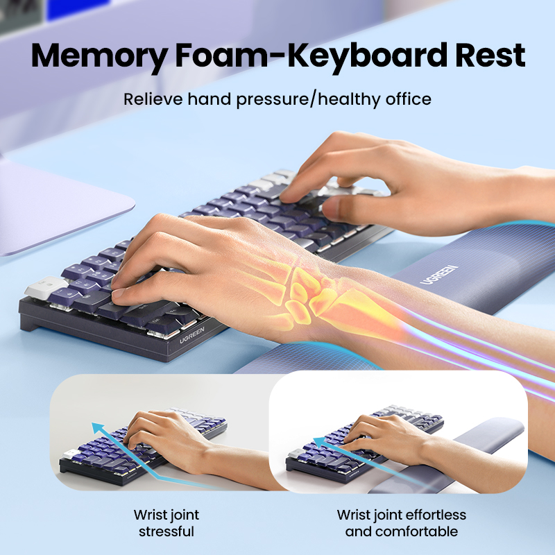 Ugreen Ergonomic Keyboard Arm Rest Memory Foam Wrist Rest Wrist Pad ...