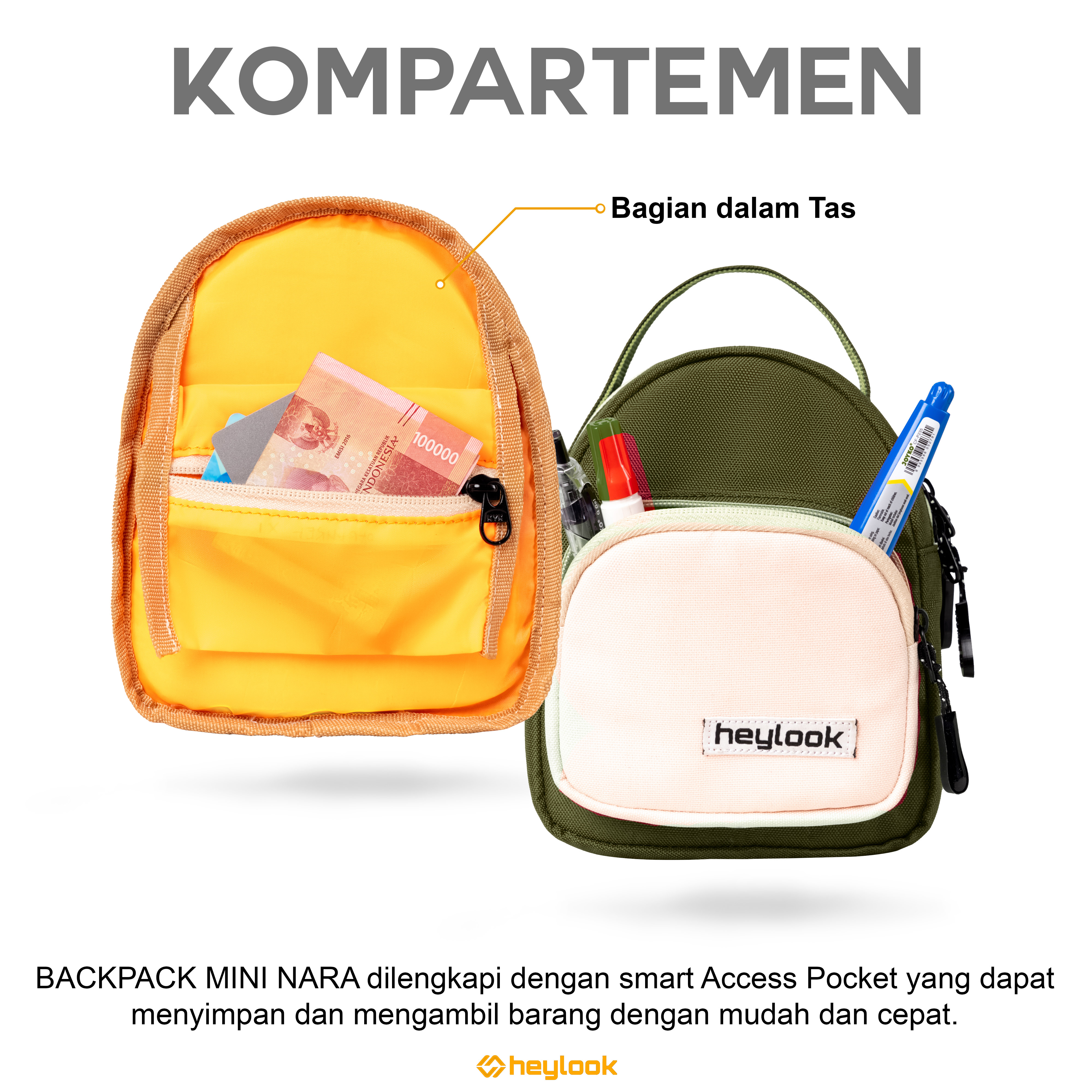 Heylook Official - MINI NARA Women's Backpack Backpack | Shopee Malaysia