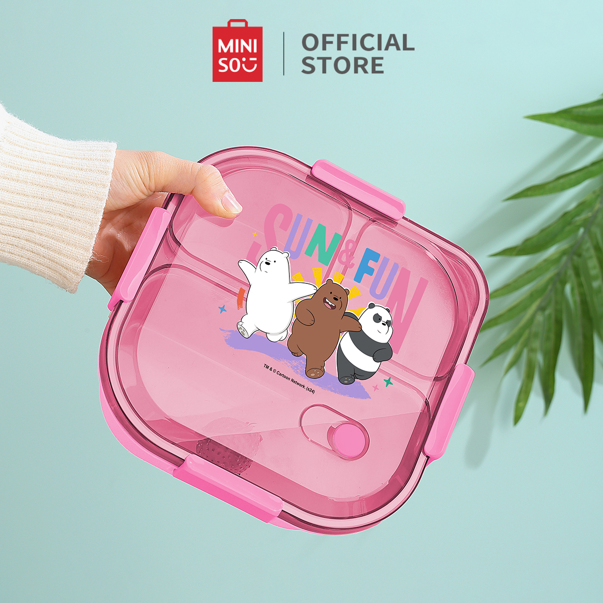Miniso x We Bare Bears Bento Lunch Box 3 Compartments Fresh Storage Box ...