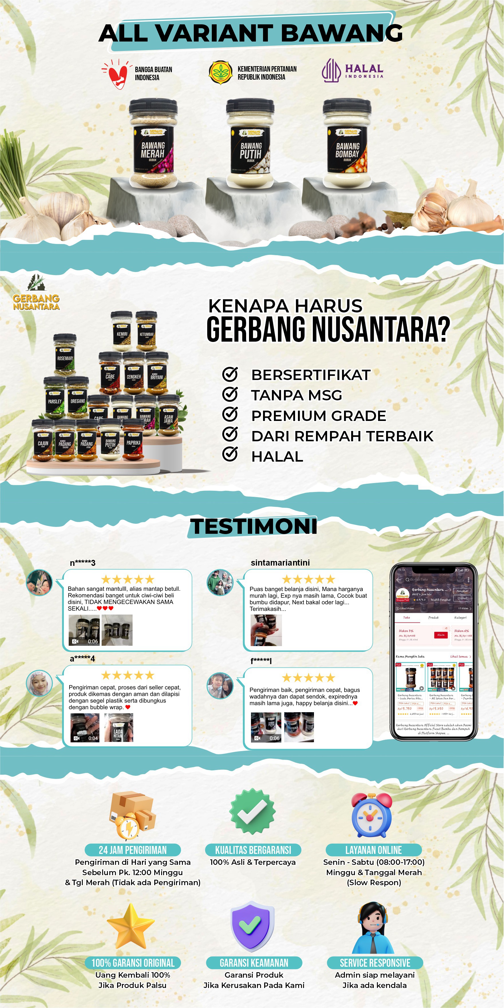 MERAH PUTIH Gate Nusantara - Onion Powdered Onion Garlic 50 Grams ...