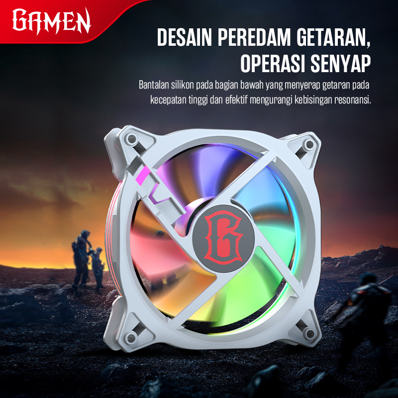 Gamen GCF110 Gaming Fan CPU RGB Ergonomic Fan 1000 RPM 12 cm Silent Fan ...