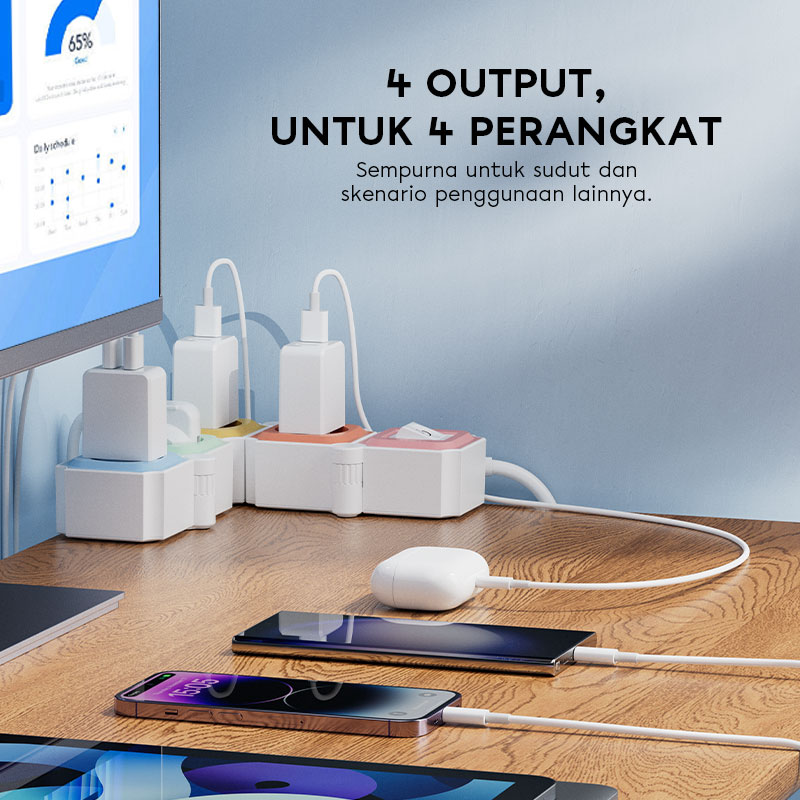 VIVAN Safety Socket VPS-H2040C Rainbow Socket 4AC Port 3M Free ...