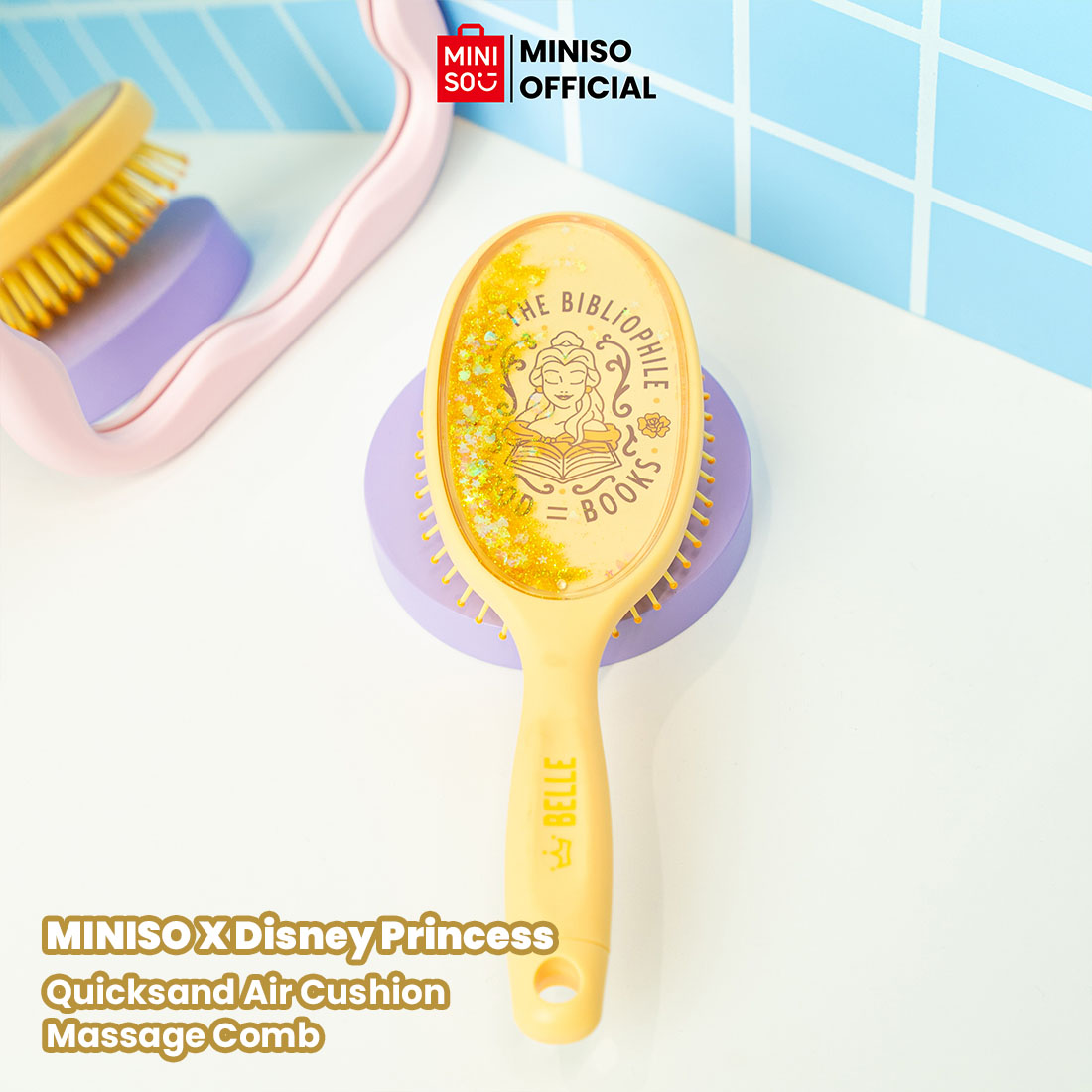 Miniso x Disney Princess Collection Massage Comb Glitter Massage Paddle ...