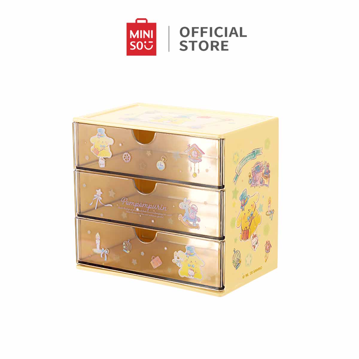 Miniso x Sanrio Extra Large Capacity Three Drawer Organizer Desktop ...