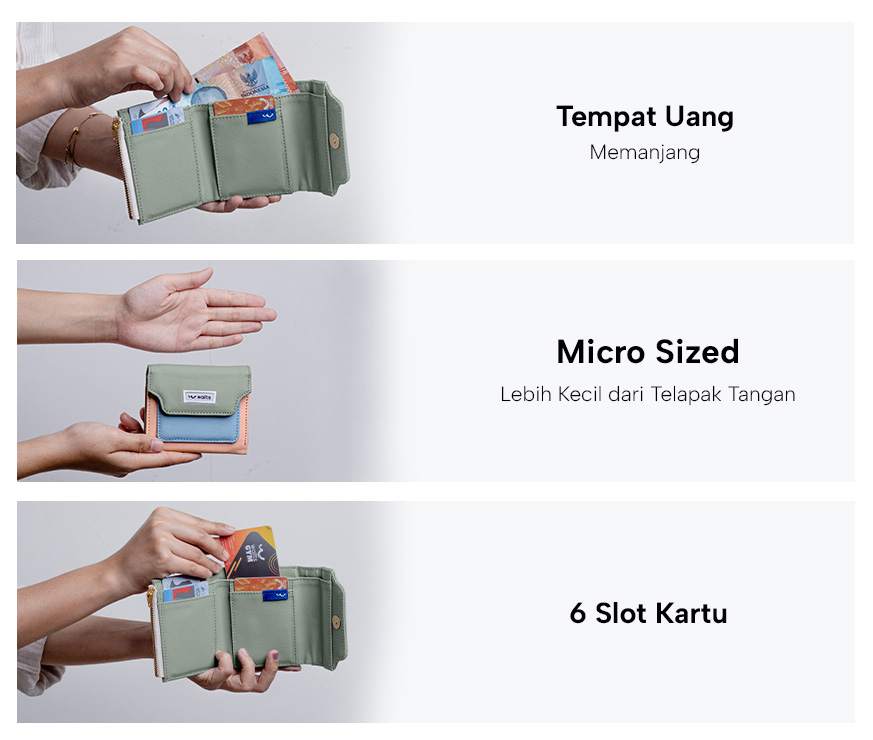 Wallts Casey Shaggy - Small Micro Mini Women's 3 Fold Trifold Wallet | Shopee Malaysia
