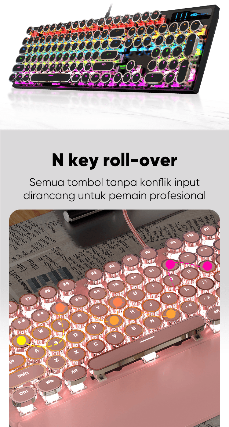 Magegee Mechanical Keyboard Gaming Wired And Mouse Set 100% Layout LED ...