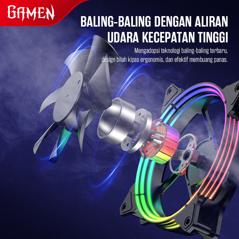 Gamen GCF110 Gaming Fan CPU RGB Ergonomic Fan 1000 RPM 12 cm Silent Fan ...