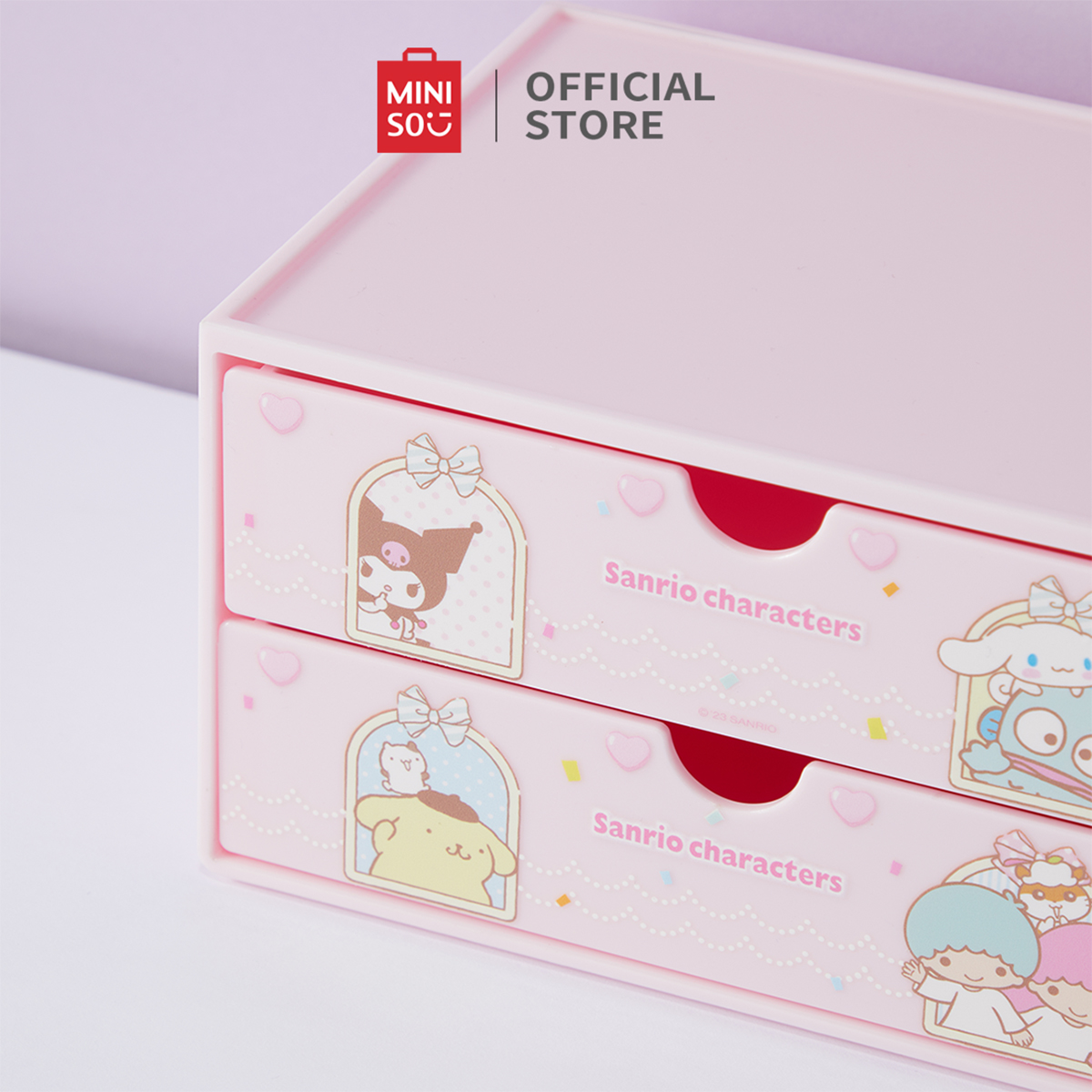 Miniso x Sanrio characters Collection Storage Box 2-Drawer Storage ...