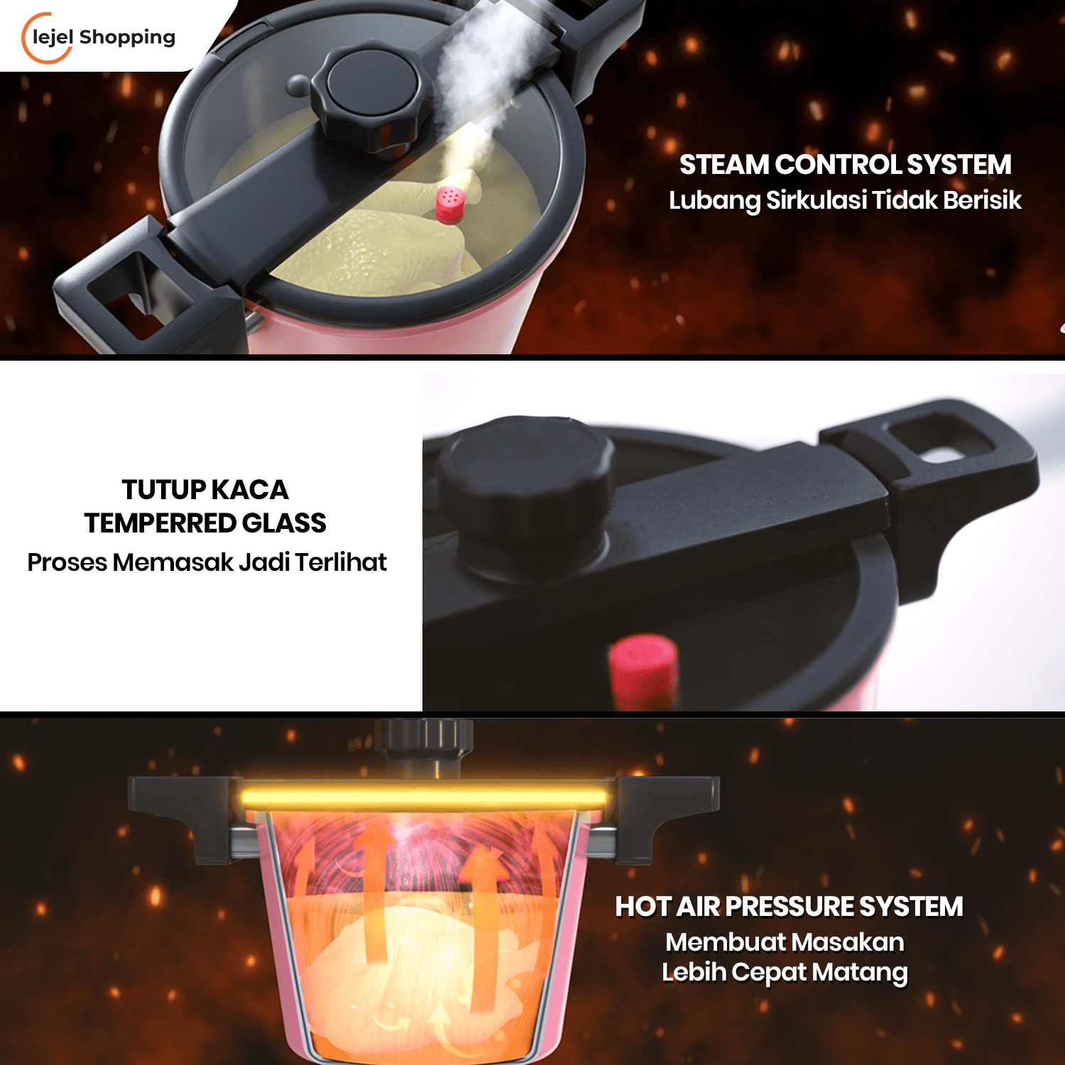 Locknlock Multi Presto Pot CCP2401 6L - Burnt Coral (Non-Stick Pot ...