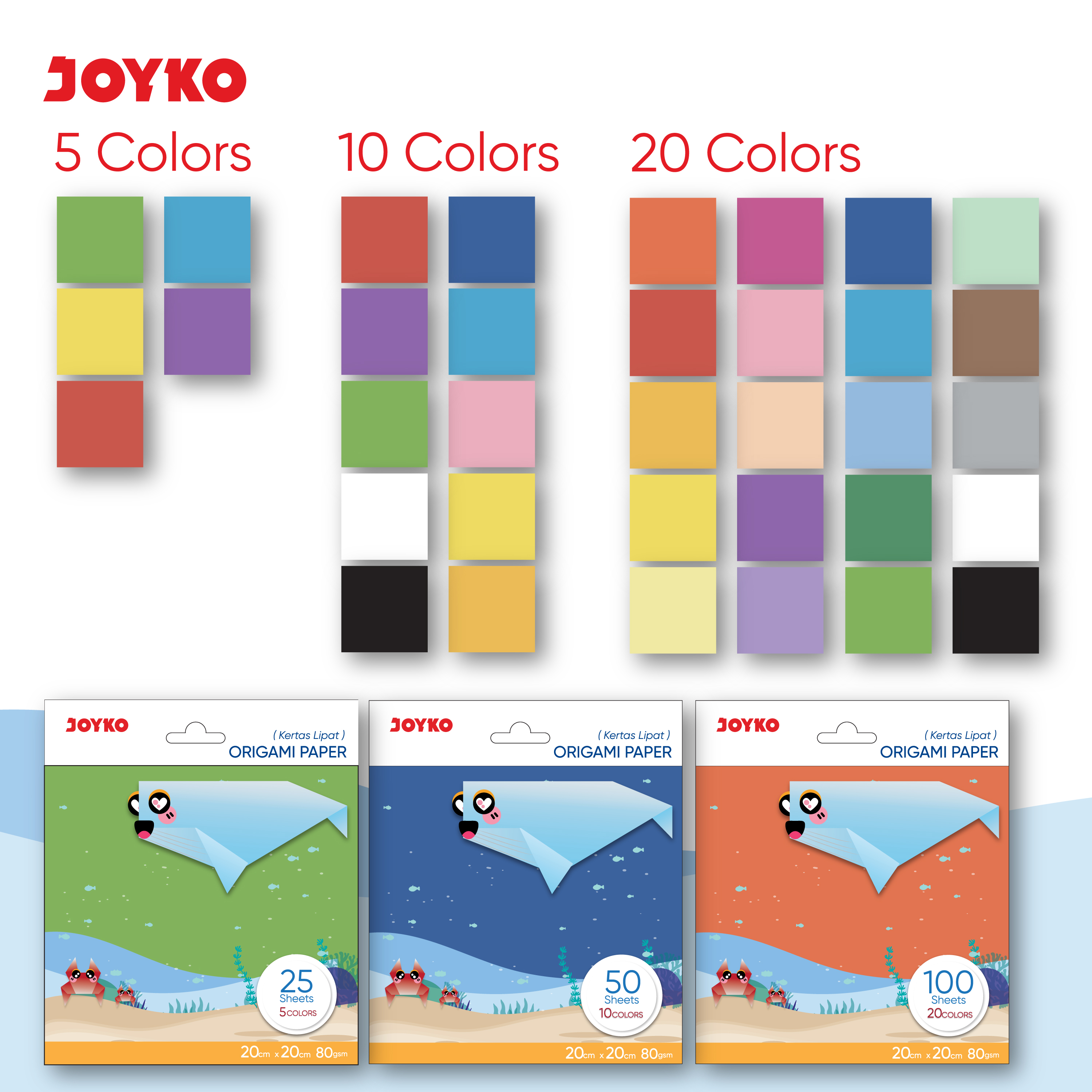 JOYKO Origami Paper OGP-302 Art Folding Paper 20 x 20 cm | Shopee Malaysia
