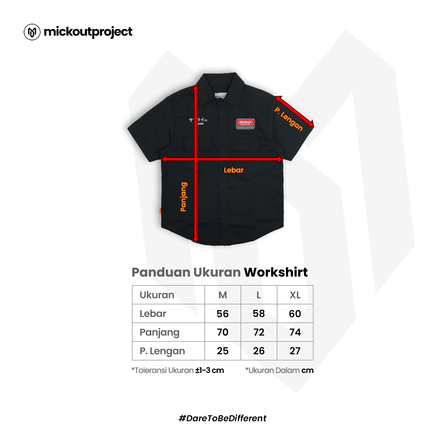 KEMEJA HITAM Mickout "Werkstatt" Black Work Shirt | Workshirt ...