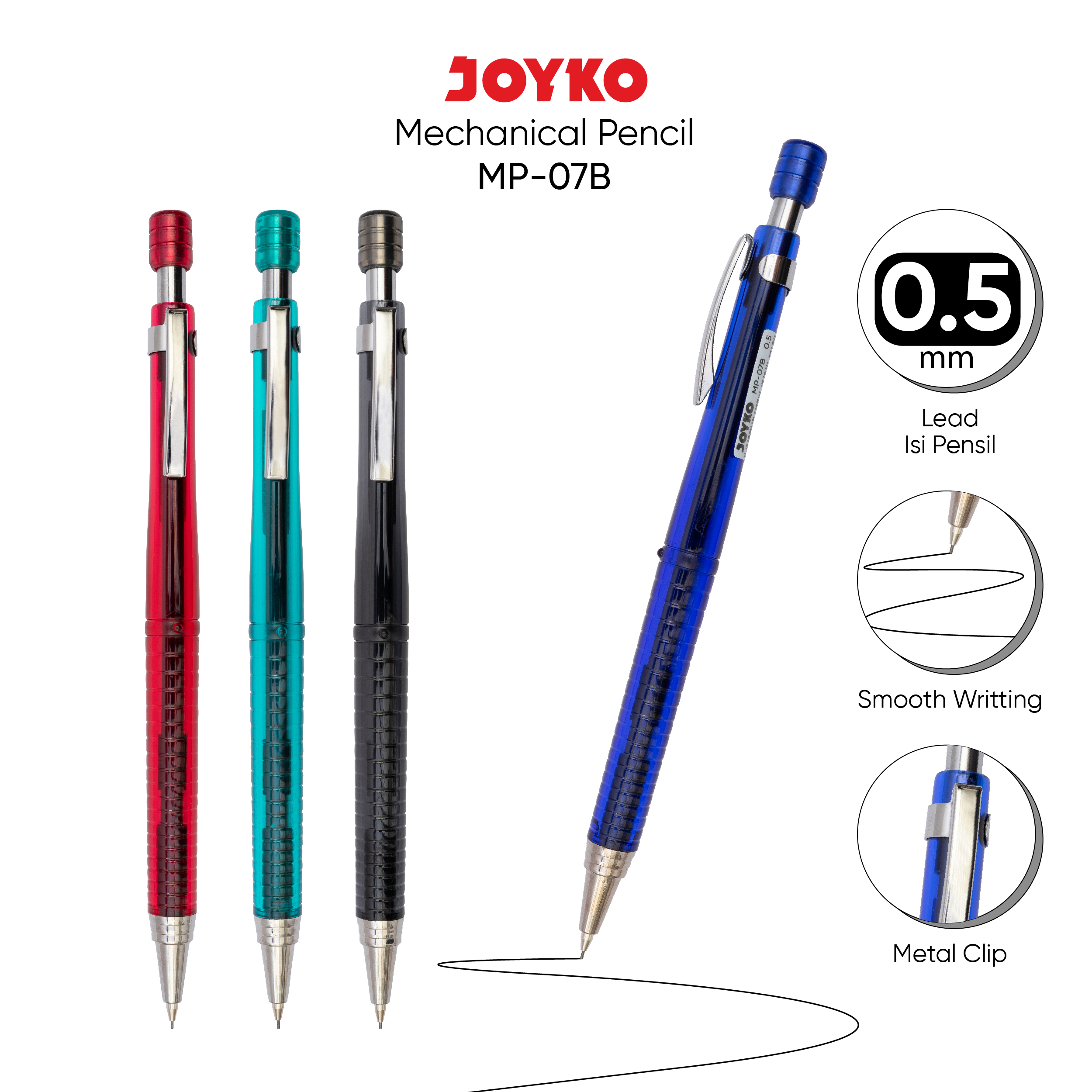 Mechanical Pencil Joyko MP-07B Mechanical Pencil 0.5 mm | Shopee Malaysia