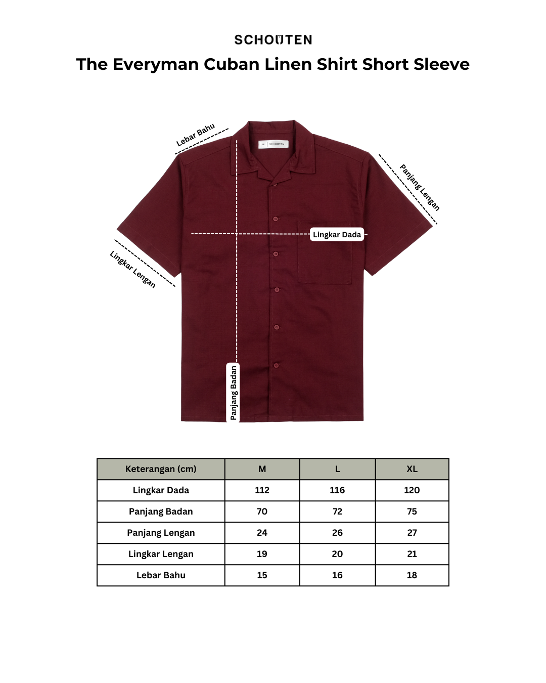 KEMEJA Schouten The Everyman Cuban Linen Shirt Short Sleeve - Men's ...