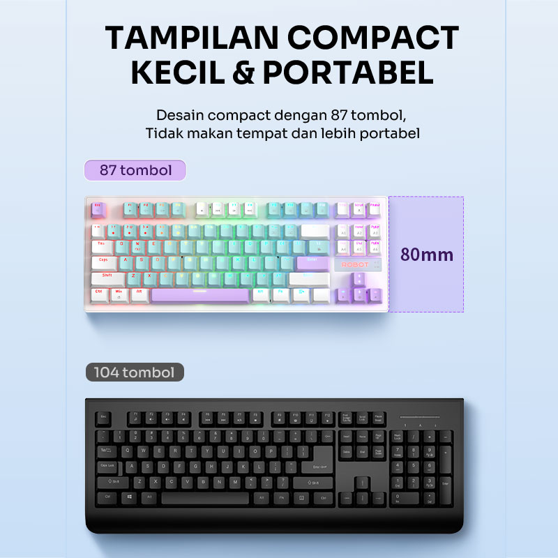 ROBOT WORKMATE III Gaming Keyboard Mechanical Black Myth Wukong 78 Keys ...