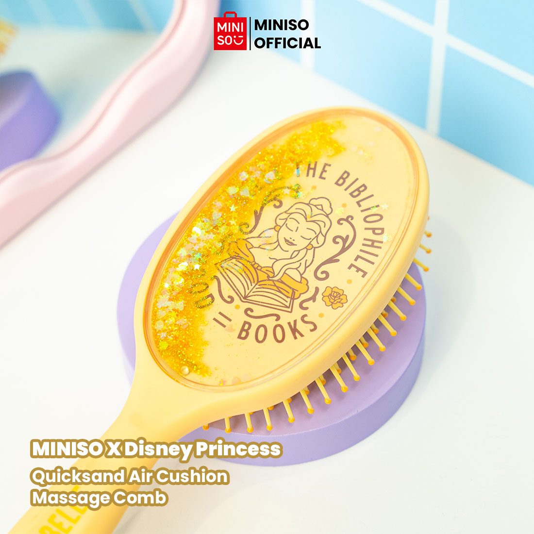 Miniso x Disney Princess Collection Massage Comb Glitter Massage Paddle ...