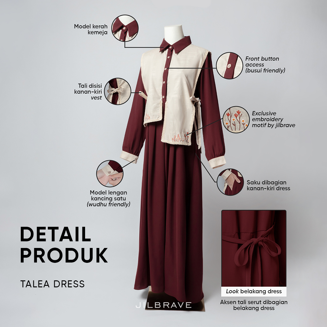 Jilbrave Talea Dress Gamis Raya Eid Set Feminine Vest Elegant Floral ...