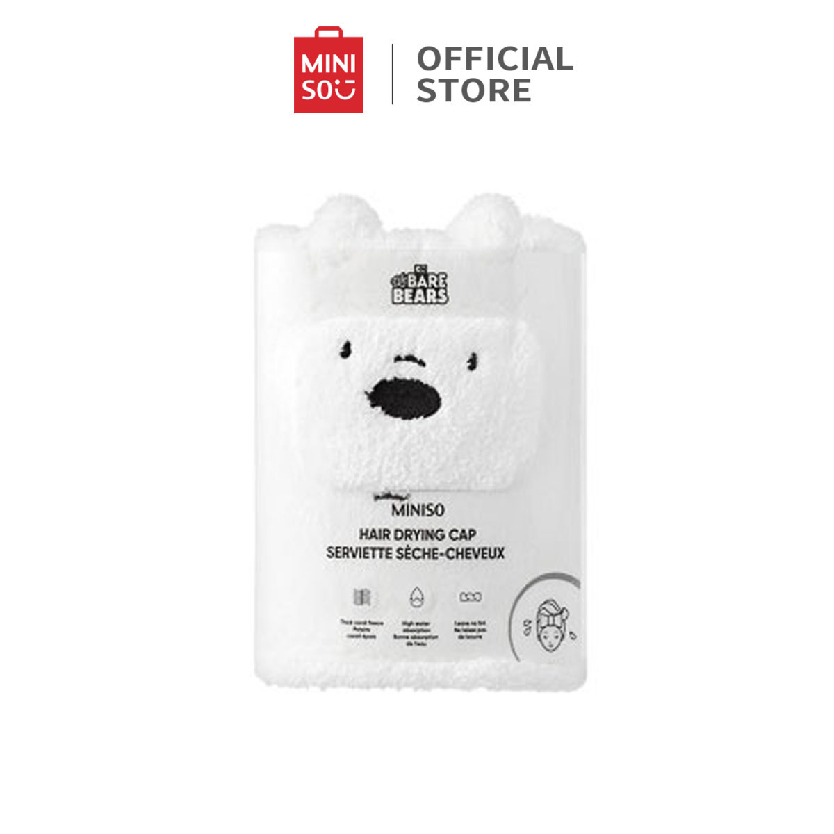 Miniso We Bare Bears Collection Hair Drying Cap | Shopee Malaysia