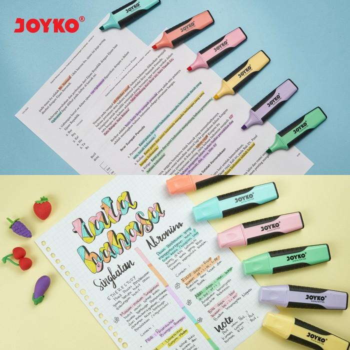 JOYKO Colored Marker Highlighter HL-70 Pastel Color 1 Set 6 Pcs ...