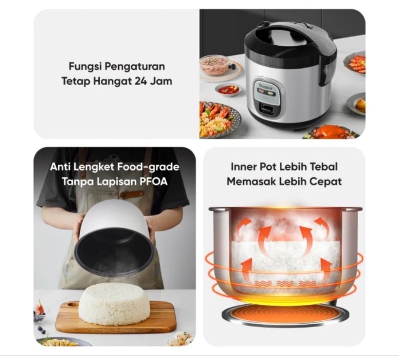 GAABOR MULTI FUNCTION RICE COOKER 1 Liter RC-20M-YE01A / RICE COOKER ...