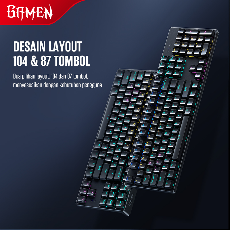 GAMEN Titan 8 Gaming Keyboard Mechanical Ergonomic Keycaps RGB 3 Pin ...