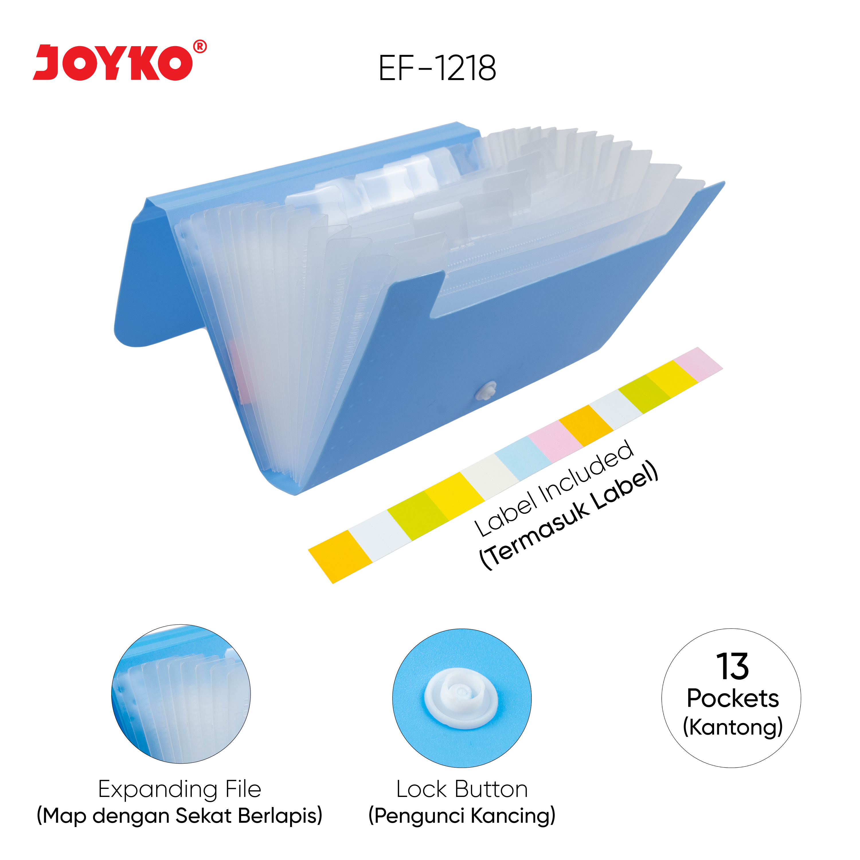 Expanding File Harmonica Folder Joyko EF-1218 Giro 13 Pocket | Shopee ...
