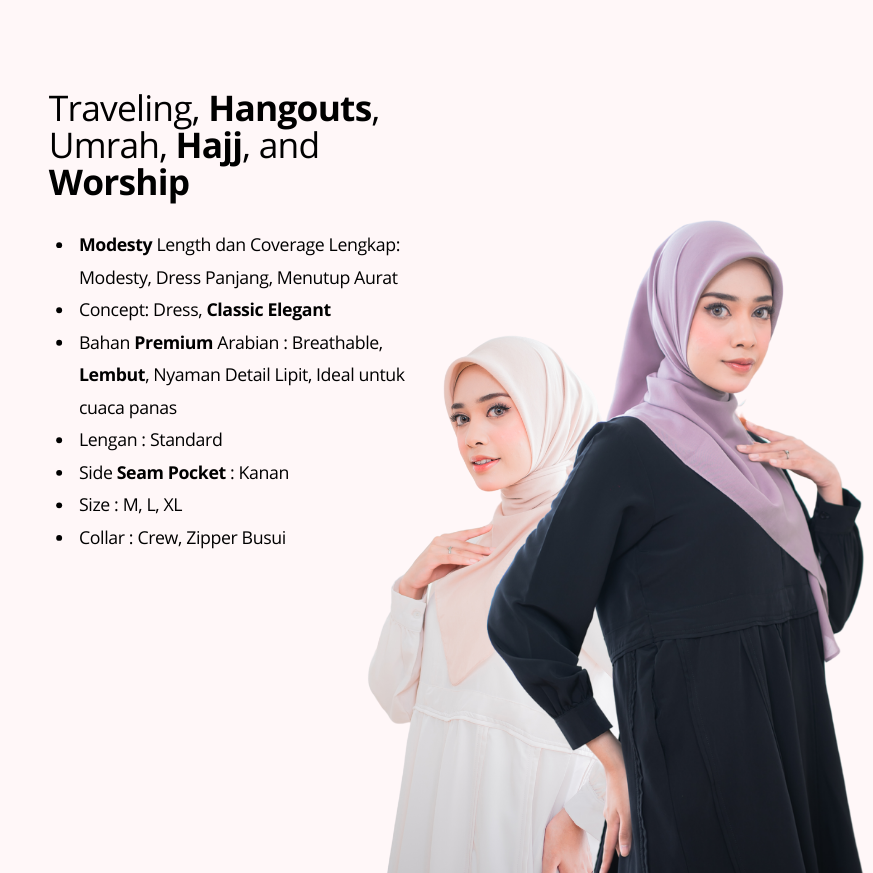 Hj Dress Mecca - Modesty Arabian Dress, Comfortable & Cool for Umrah ...