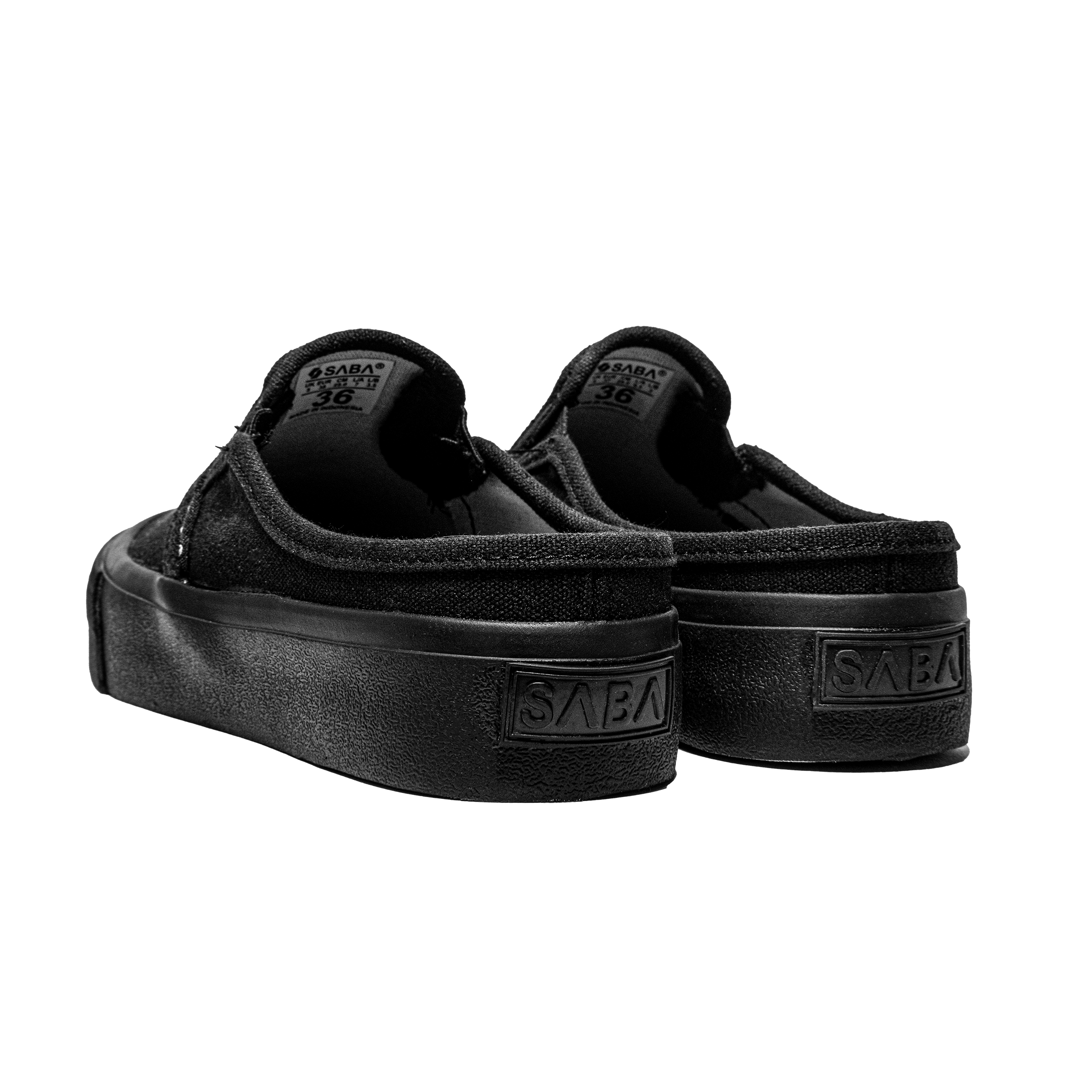 SABA Vintage Slip On Flip Mule All Black - Casual Sneakers for Men and ...