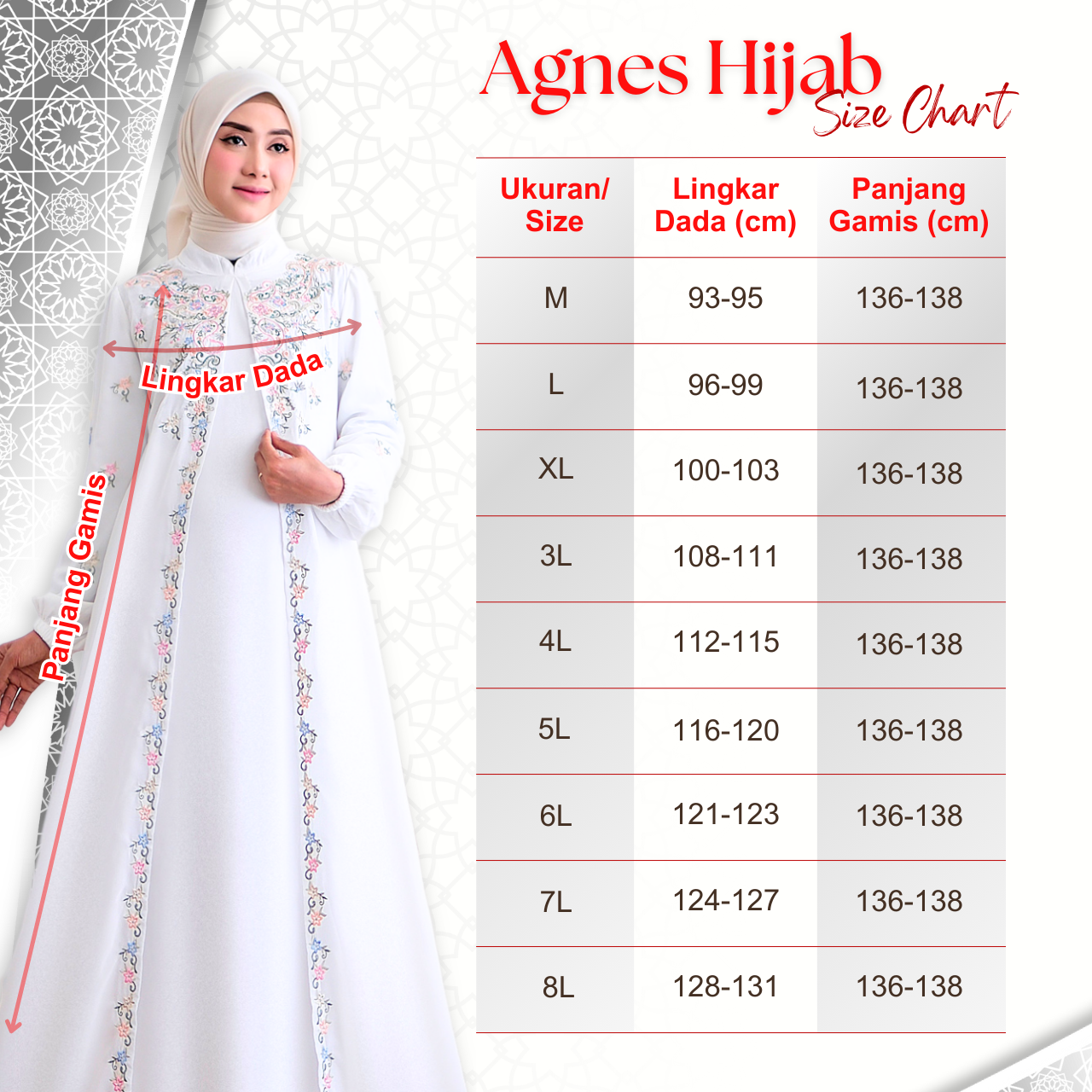 HITAM PUTIH Agnes Hijab - Aiza Premium White Gamis Dress Eid Clothes 2025 New Model Elegant ...