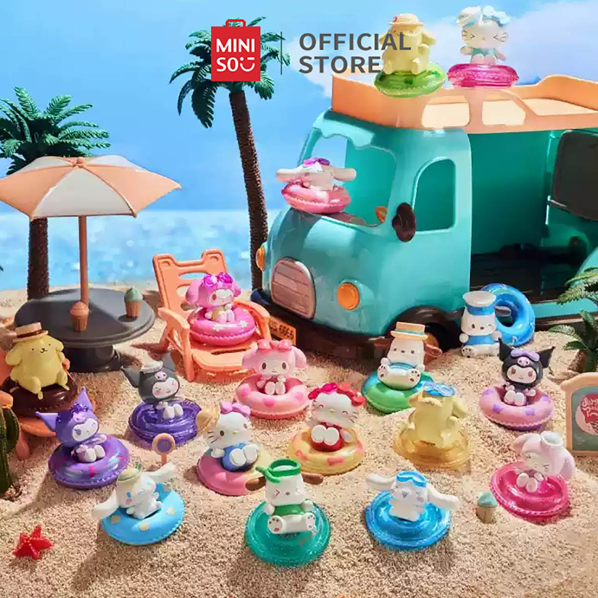 Miniso x Sanrio Characters Blind Box Blind Box MINI Swim Ring Series ...
