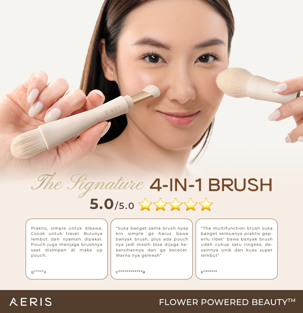 Aeris Beauté The Signature 4-In-1 Brush | 4in1 Travel Portable ...