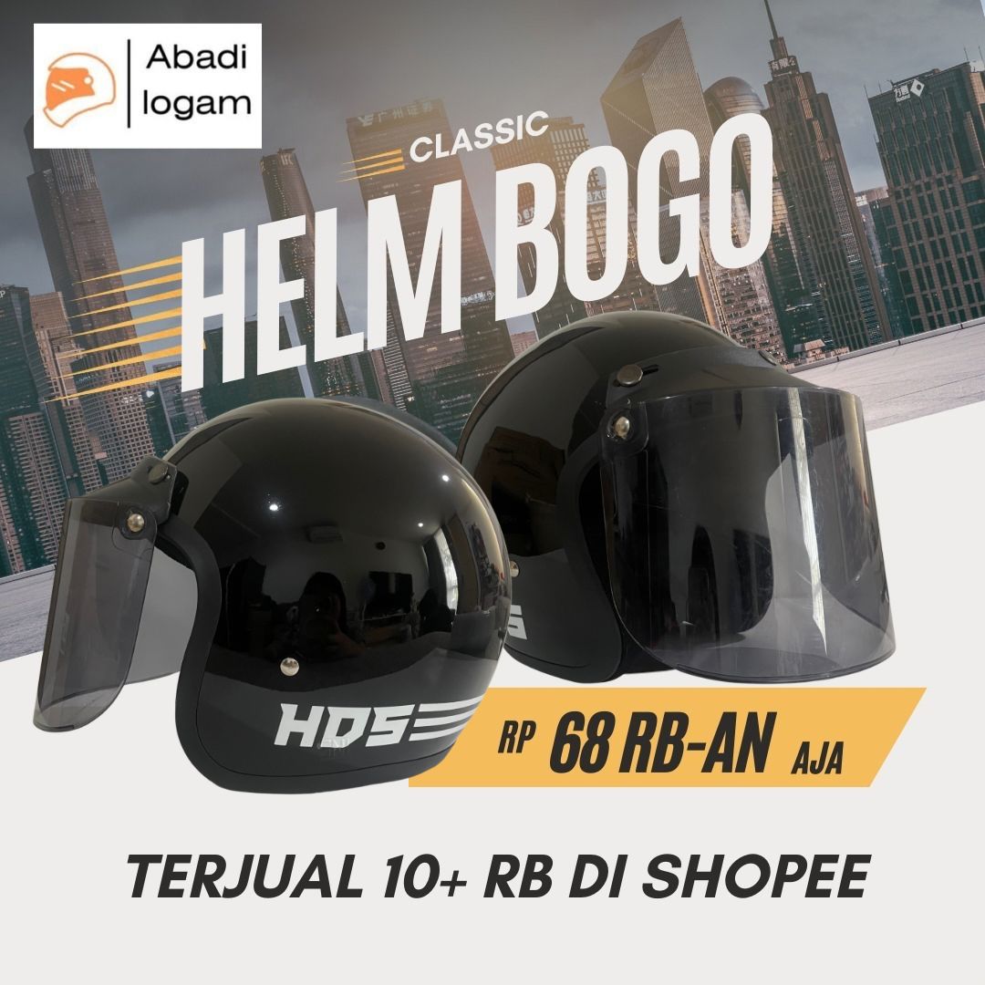 Bogo Classic Adult Helmet HDS Helmet SNI Motorcycle Half Face Men Women ...
