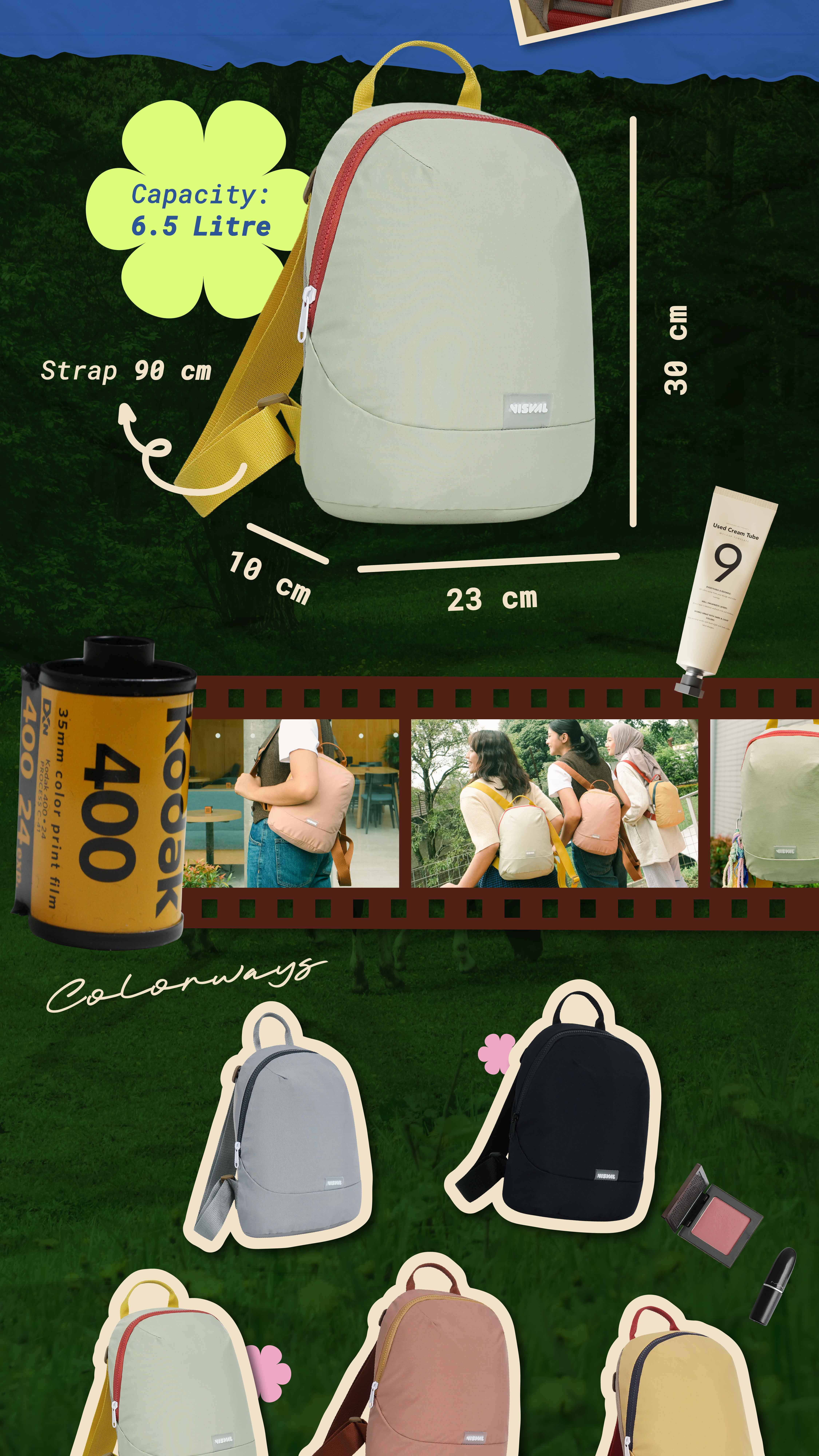 Kiera Mini Backpack - Visval - Backpack | Shopee Malaysia