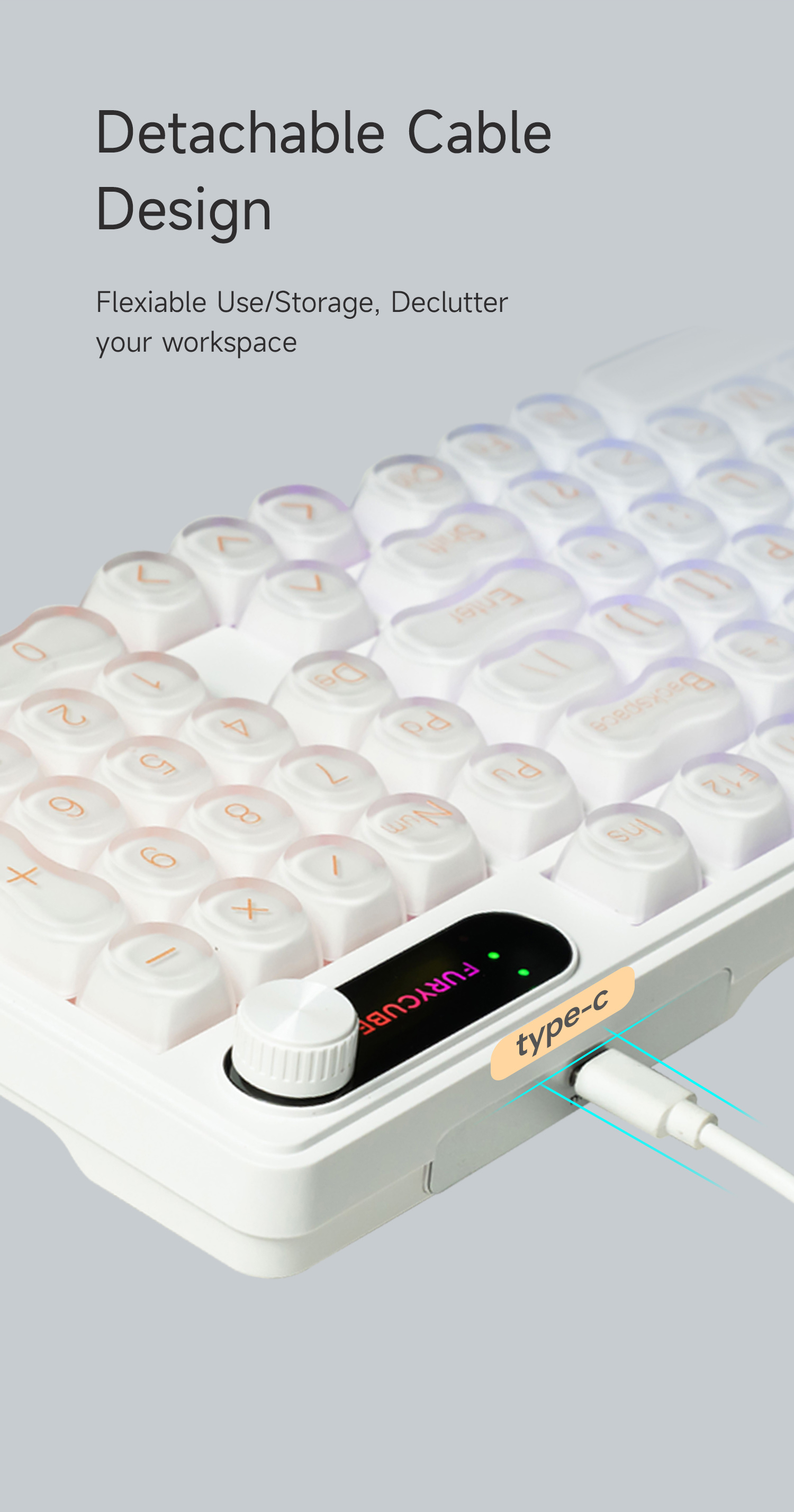 IP98 Membrane Keyboard Triple Mode Water Proof Knob Control Wireless ...
