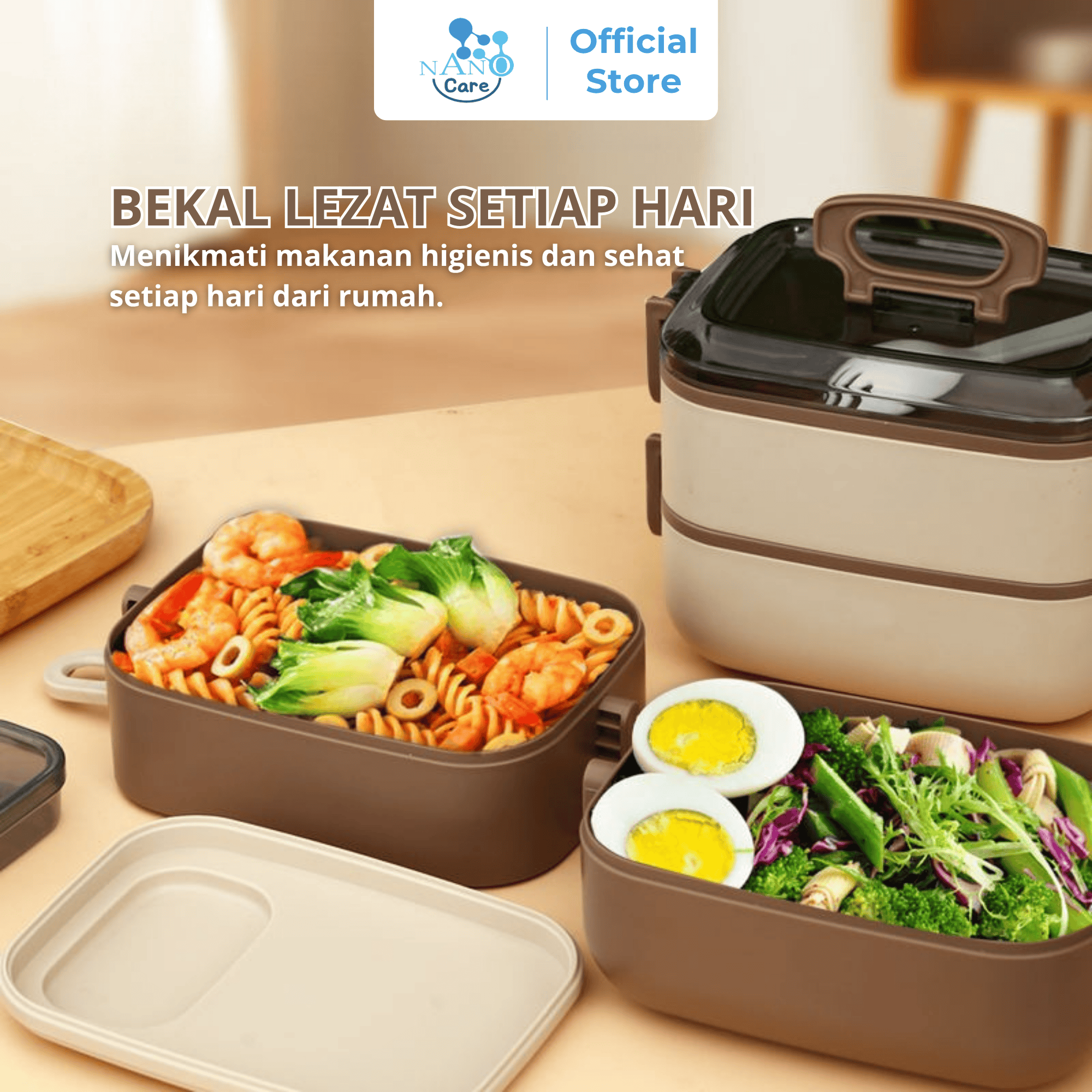 Nano Care Lunch Box Set 4 in 1 BPA Free Food Grade Spill-Proof Lunch ...