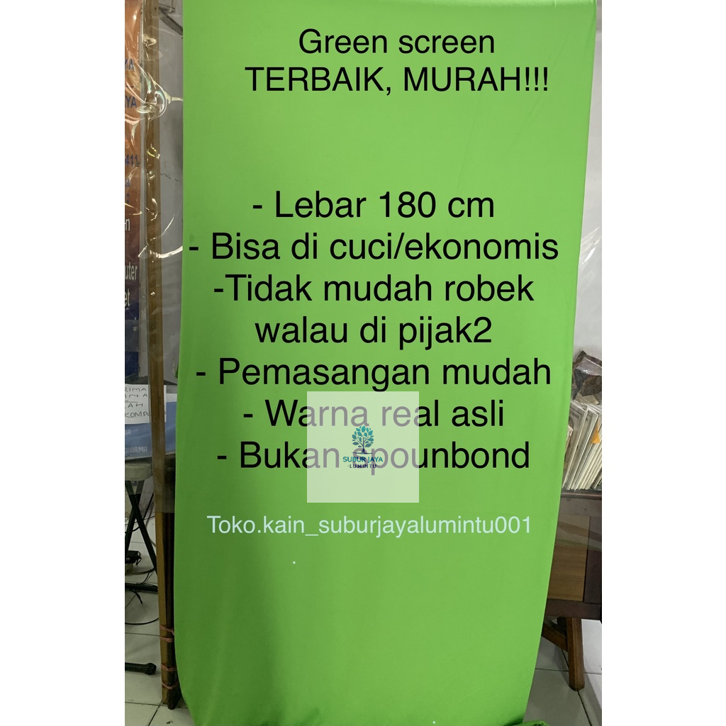LAYAR HIJAU Greenscreen / screen grinder / green backdrop / gren screen ...