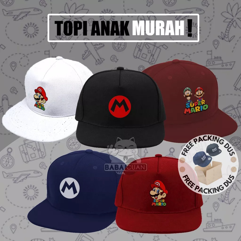 Cool Snapback Children's Hat - Super Mario Series | Shopee Malaysia