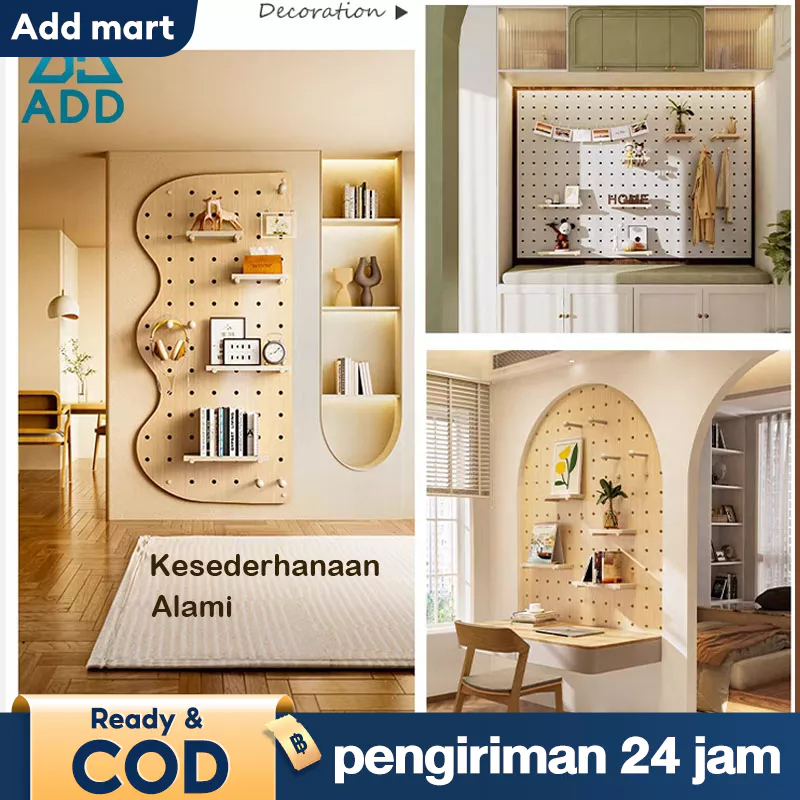 HIASAN DINDING KAYU Add[100% solid Wood] Minimalist Wall Shelf Wall ...